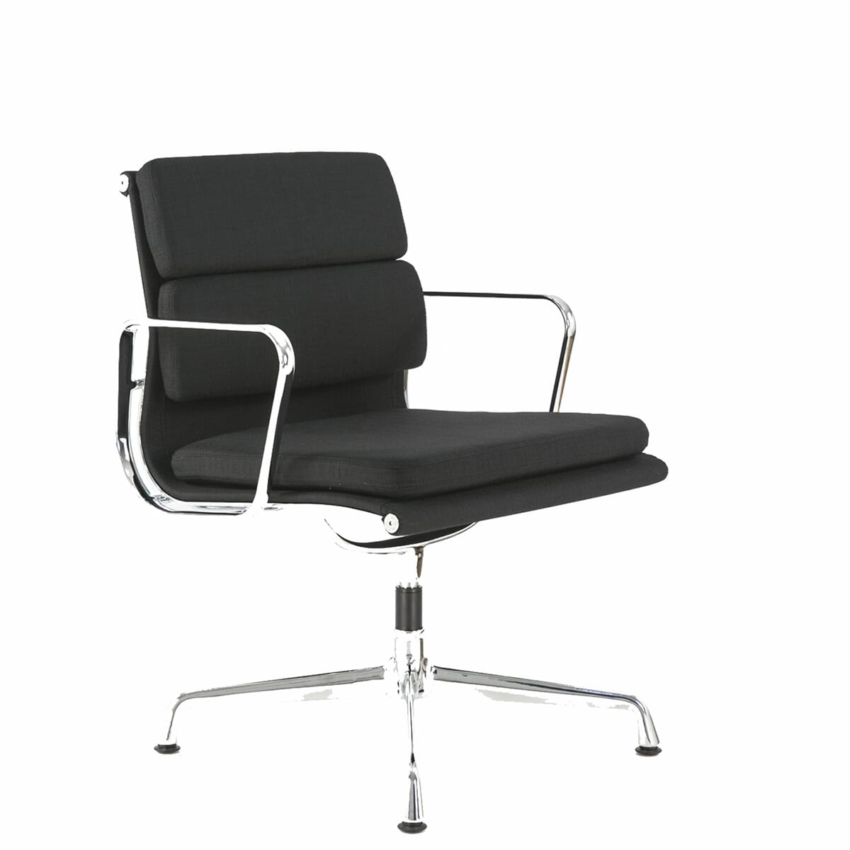 Charles Eames Style Eames Office Soft Pad Chair EA 208 In Black Cotton SWIVEL UK